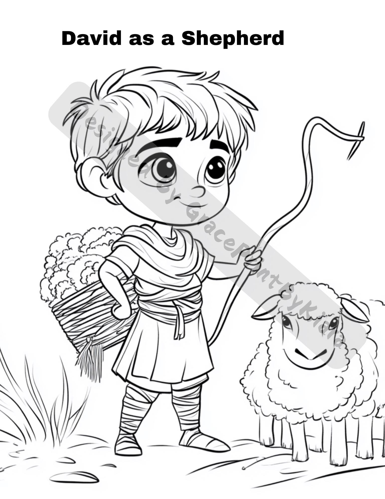 King David Coloring Sheet for Kids – Bible Story Printable for Boys - Etsy