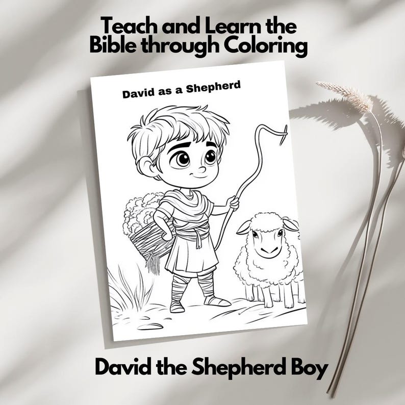 King David Coloring Sheet for Kids – Bible Story Printable for Boys ...