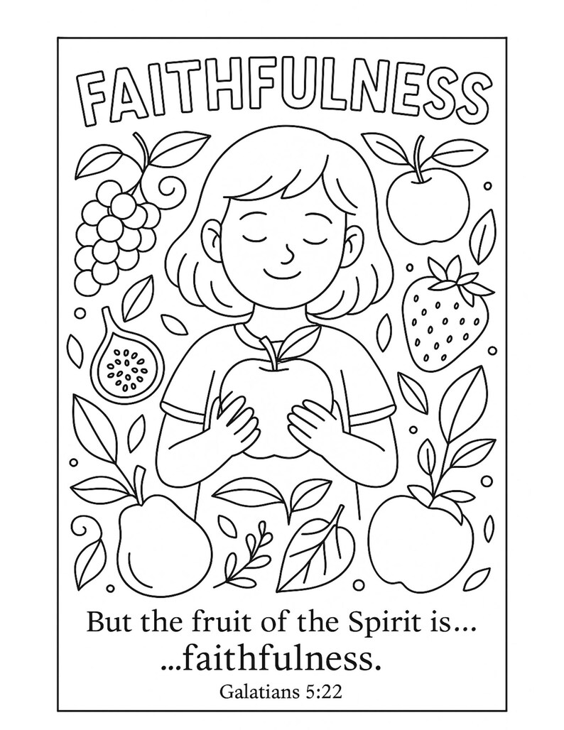 Fruits of the Spirit Coloring Pages for Kids – Printable Christian ...