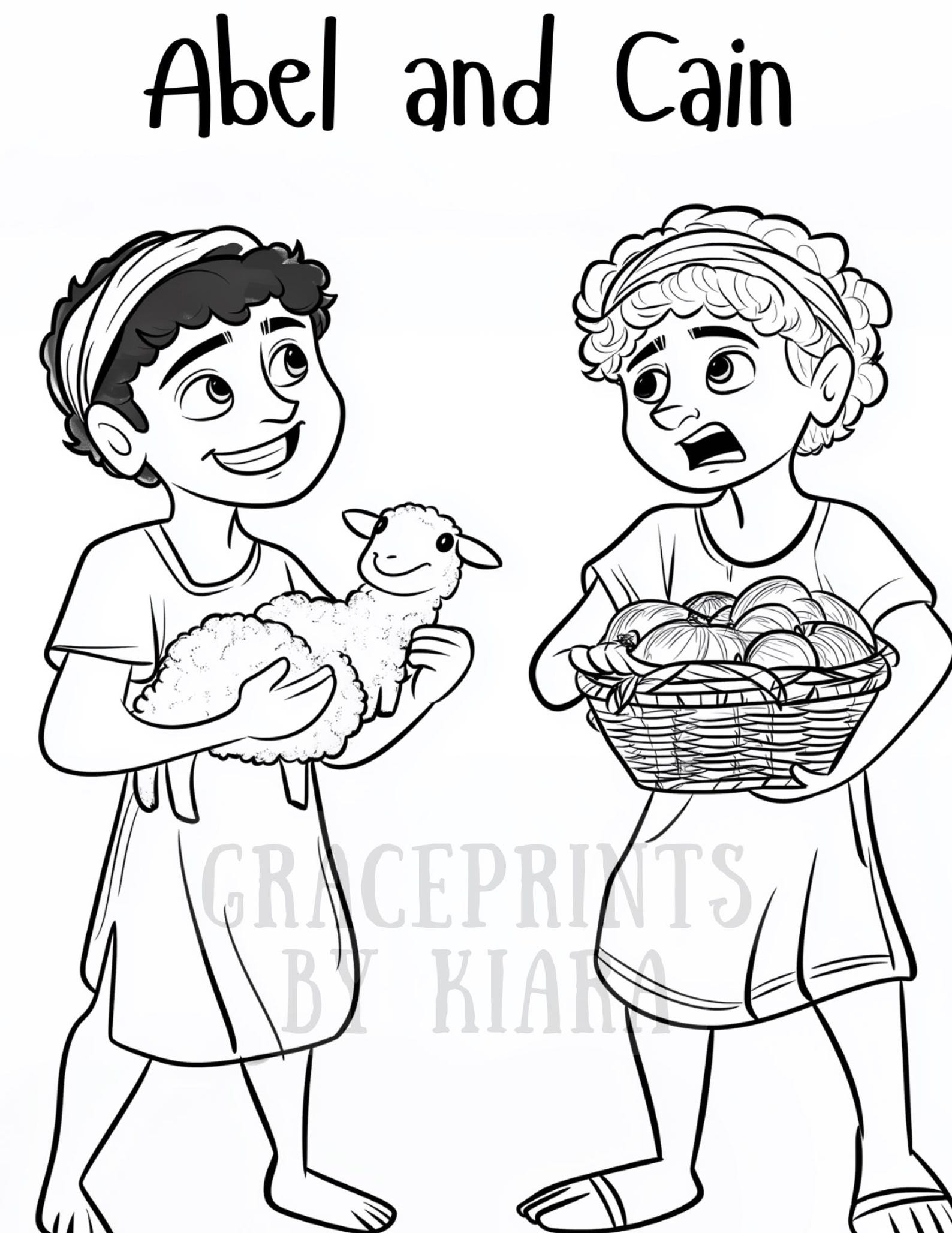Cain and Abel Bible Coloring Page | Christian Printable for Kids ...