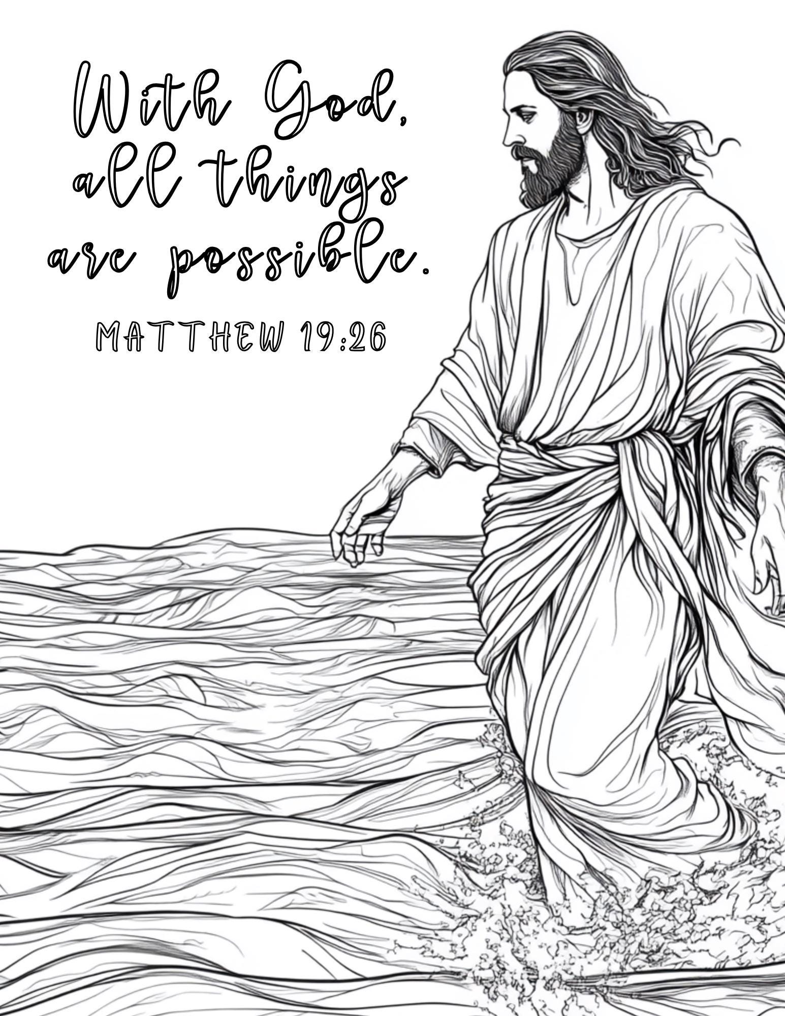 Jesus Coloring Pages and Bible Coloring Pages for Adults and Kids ...