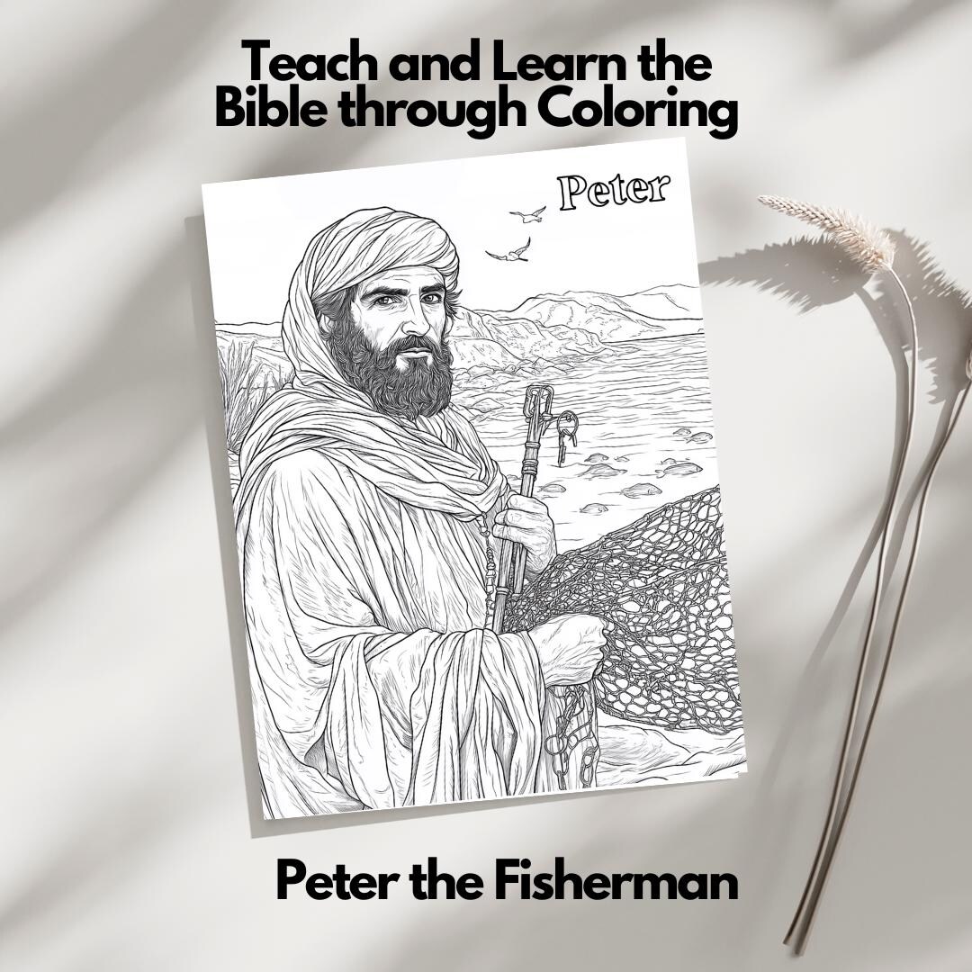 Christian Coloring Sheet of Peter the Apostle From the Bible | Perfect ...