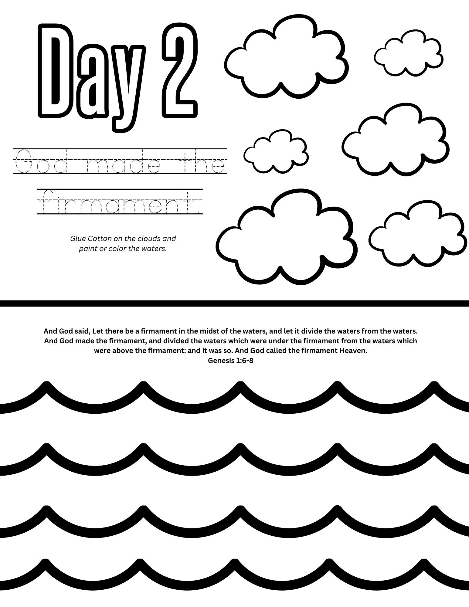 Genesis 1-2 Creation Story Coloring Pages | Color the Bible for ...