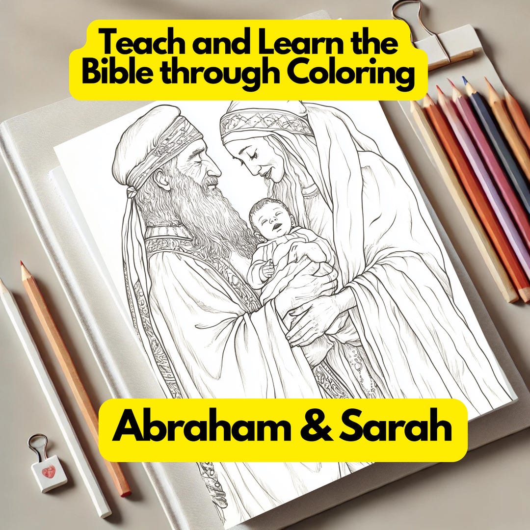 Abraham and Sarah Coloring Page for Adults & Kids | Bible Story ...