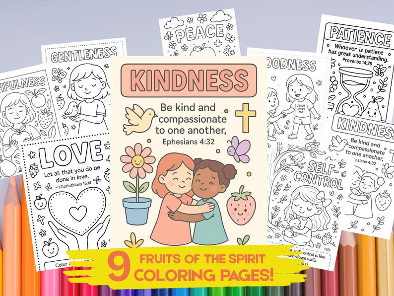 Fruits of the Spirit Coloring Pages for Kids – Printable Christian ...
