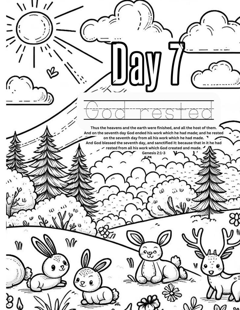 Genesis 1-2 Creation Story Coloring Pages | Color the Bible for ...