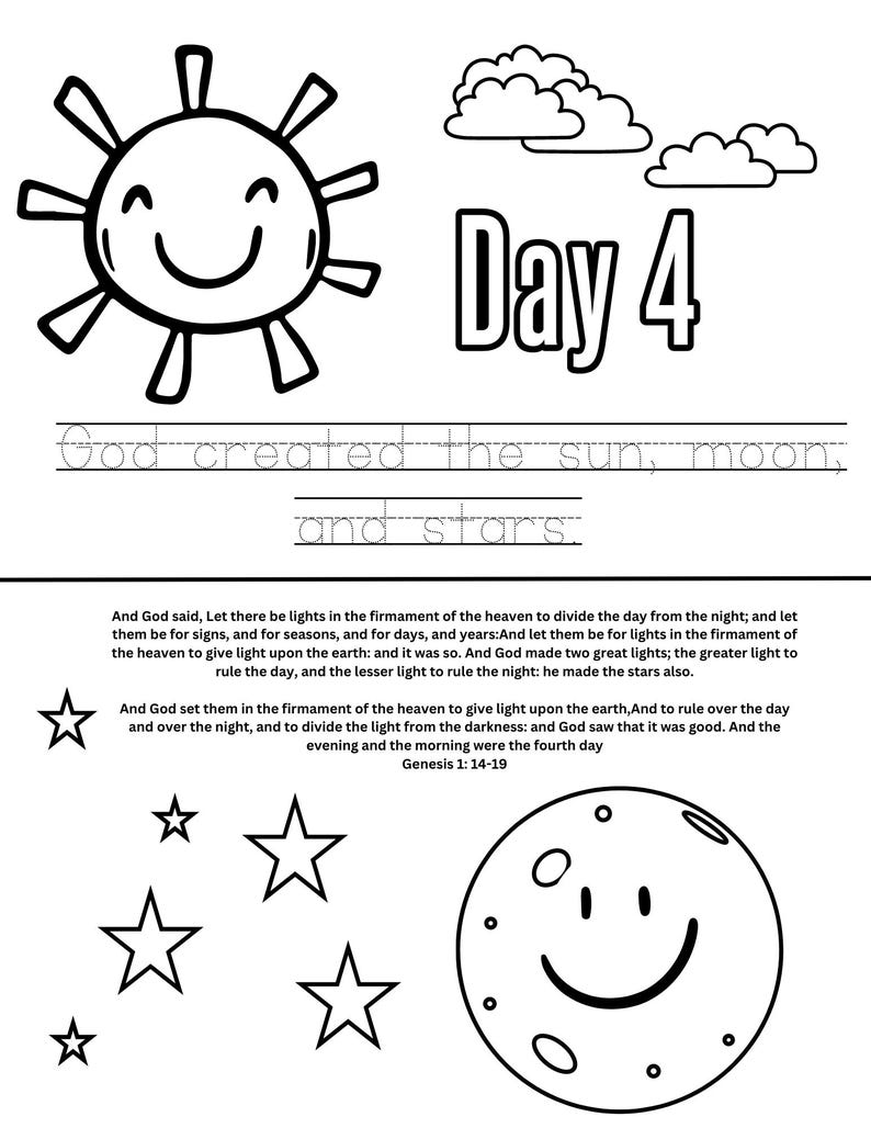 Genesis 1-2 Creation Story Coloring Pages | Color the Bible for ...