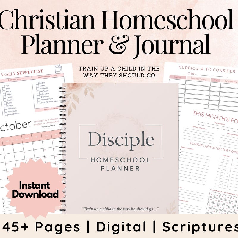 Homeschool Planner Biblical - Etsy