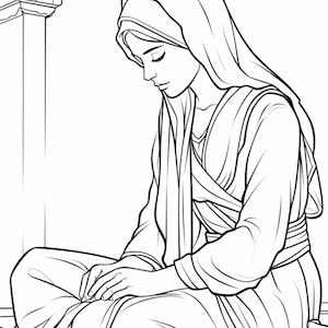 Women of the Bible Christian Coloring Pages for Adults, Kids ...