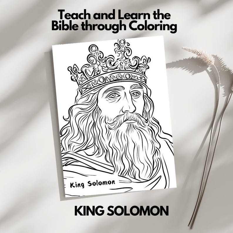 King Solomon Bible Christian Printable Coloring Sheet for Kids and ...