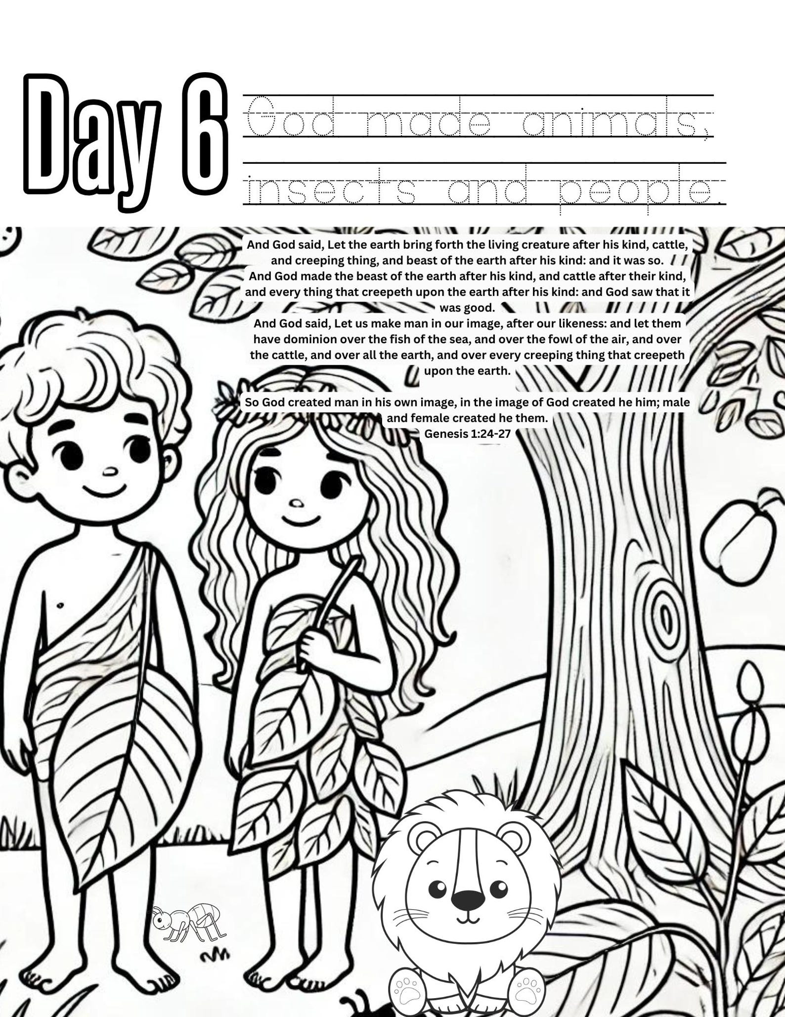 Genesis 1-2 Creation Story Coloring Pages | Color the Bible for ...