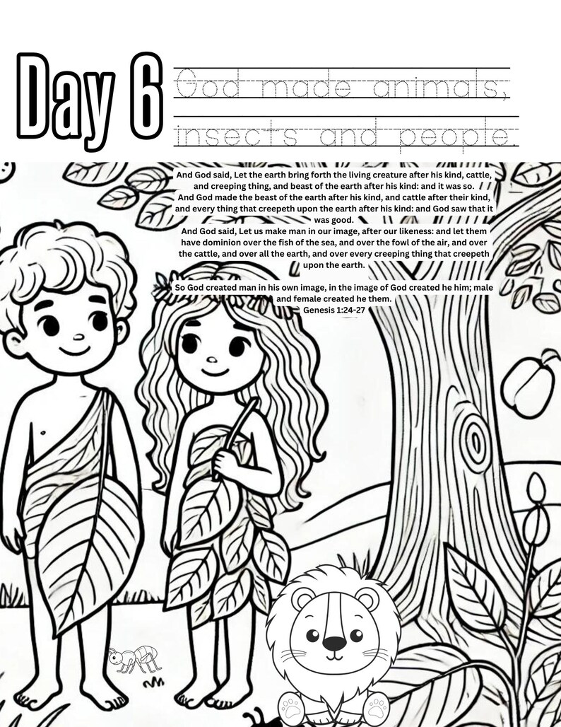 Genesis 1-2 Creation Story Coloring Pages | Color the Bible for ...