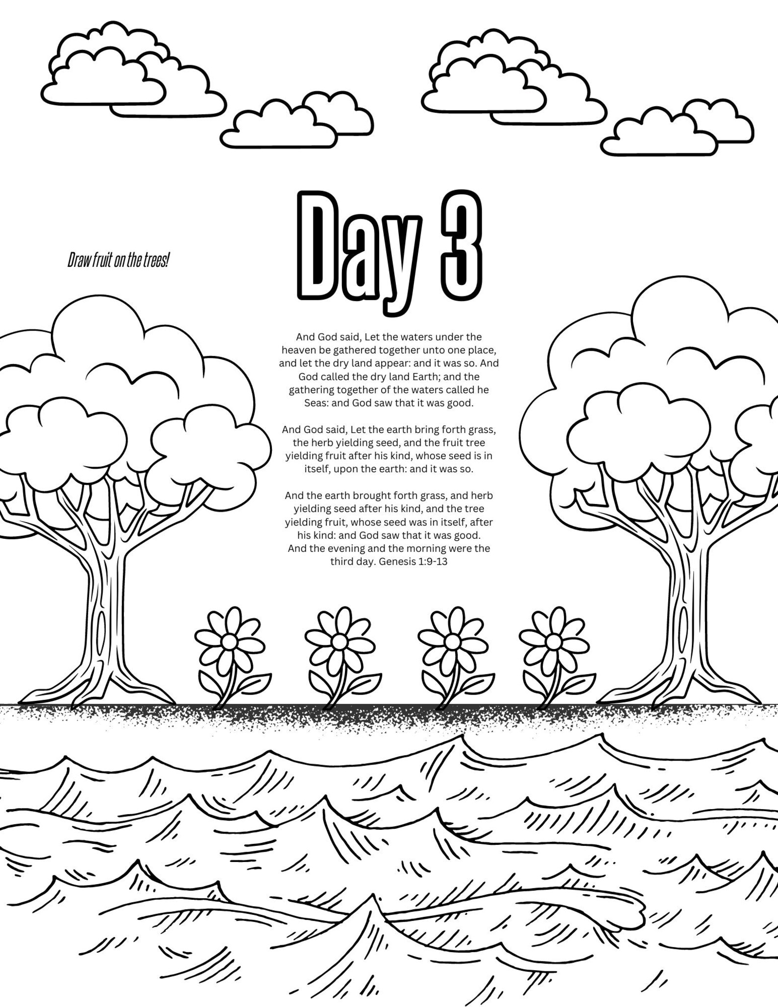 Genesis 1-2 Creation Story Coloring Pages | Color the Bible for ...