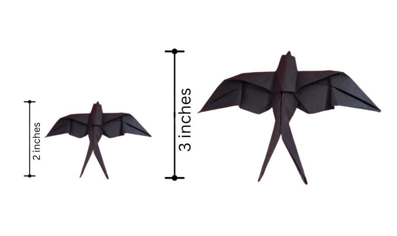 Origami Swallow Paper Bird - Color and Size Variation - Etsy