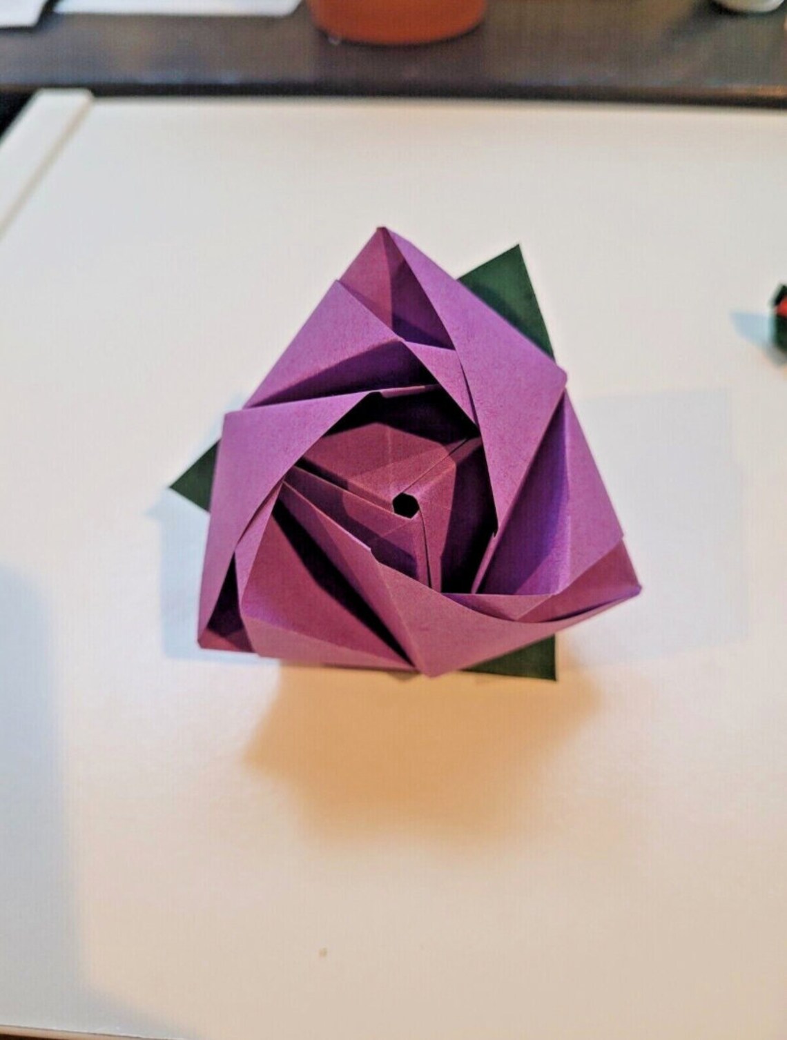 Origami Paper Rose Flower Cube Pink, Red, Light Blue, Dark Blue, Purple ...