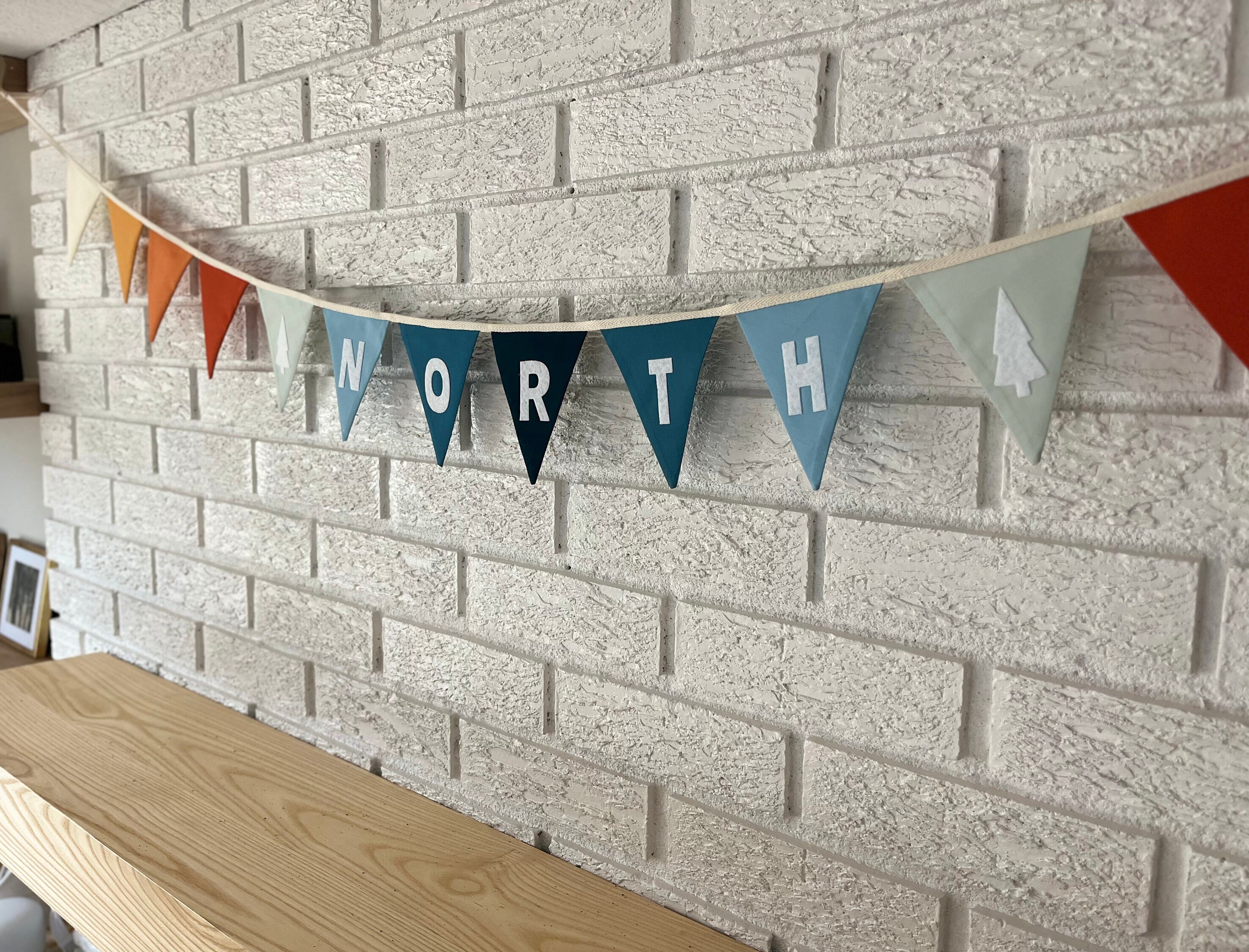Cabin Bunting Banner: 'NORTH' Felt Letters, Cotton Garland - Etsy