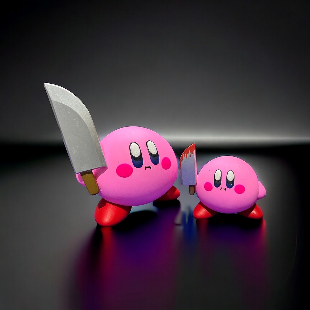 Made to Order Handpainted 3D Printed Kirb With a Knife - Etsy