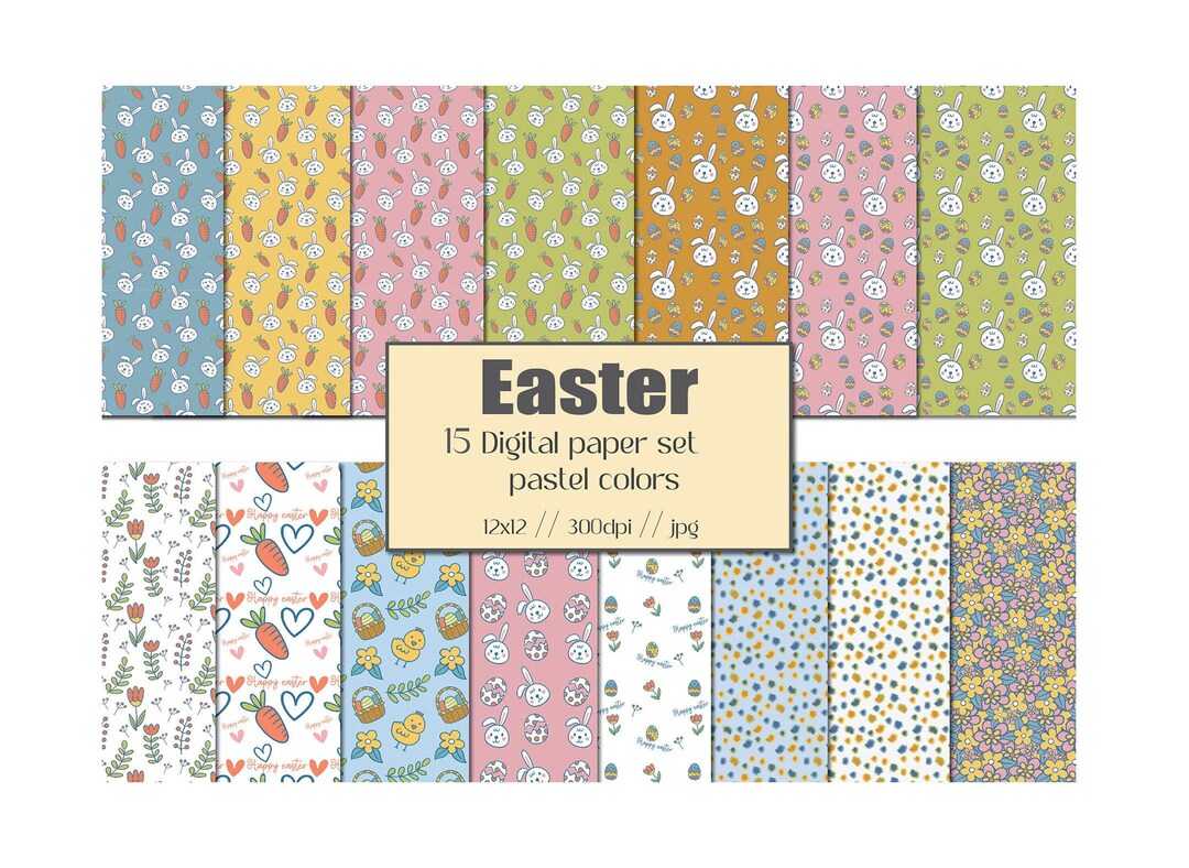 15 Easter Pastel Color Patterns / Digital Paper - Etsy
