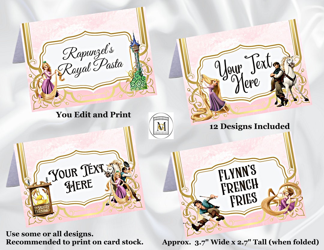 Rapunzel Birthday Party Food Label-candy Label/editable/place Cards ...