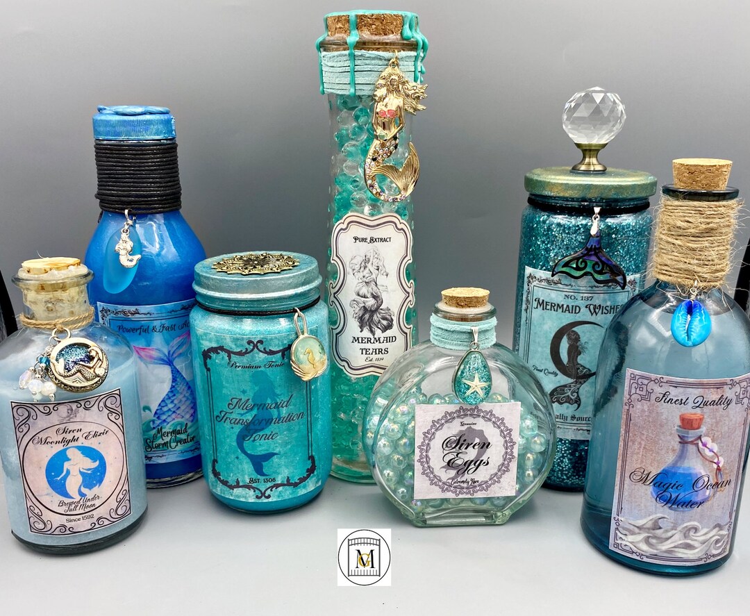 Mermaid Potion Bottle Label Bundle/birthday Party Potion Bottles/under ...