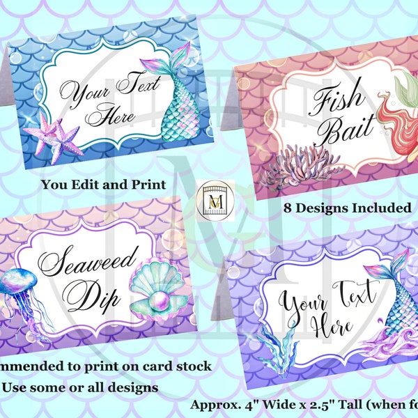 Mermaid Food Tags - Etsy