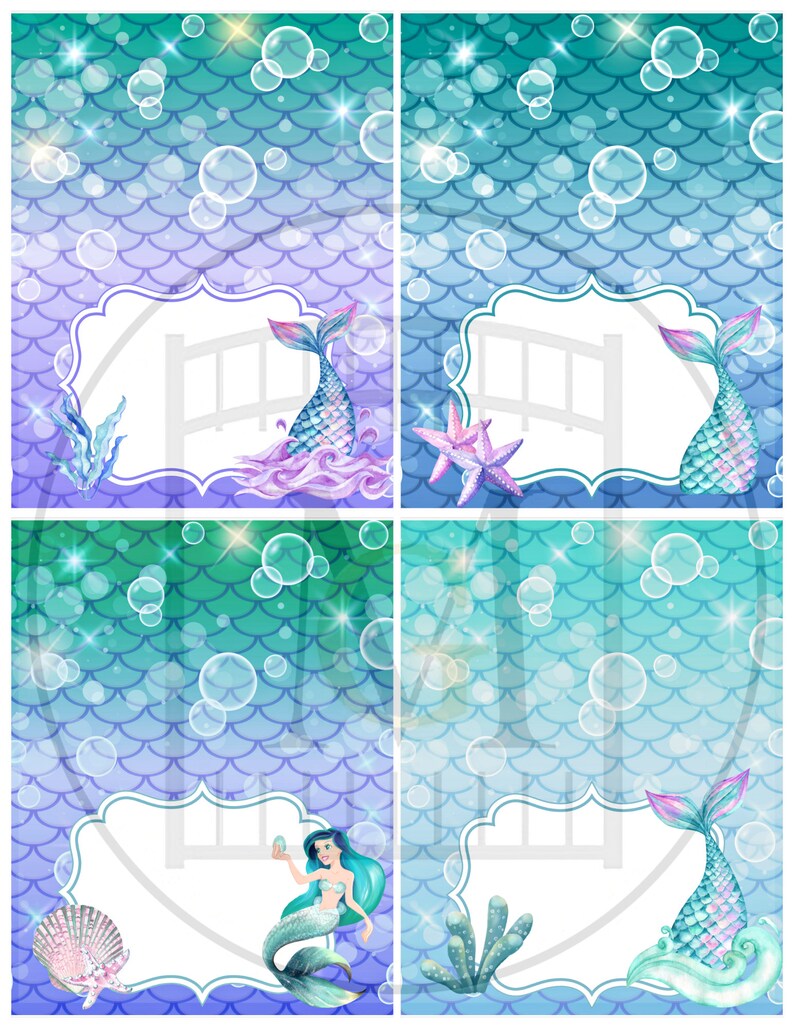 Mermaid Birthday Food Label-candy - Etsy