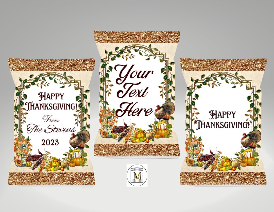 Thanksgiving Birthday Chip Bag Cover/birthday Party/party Food - Etsy