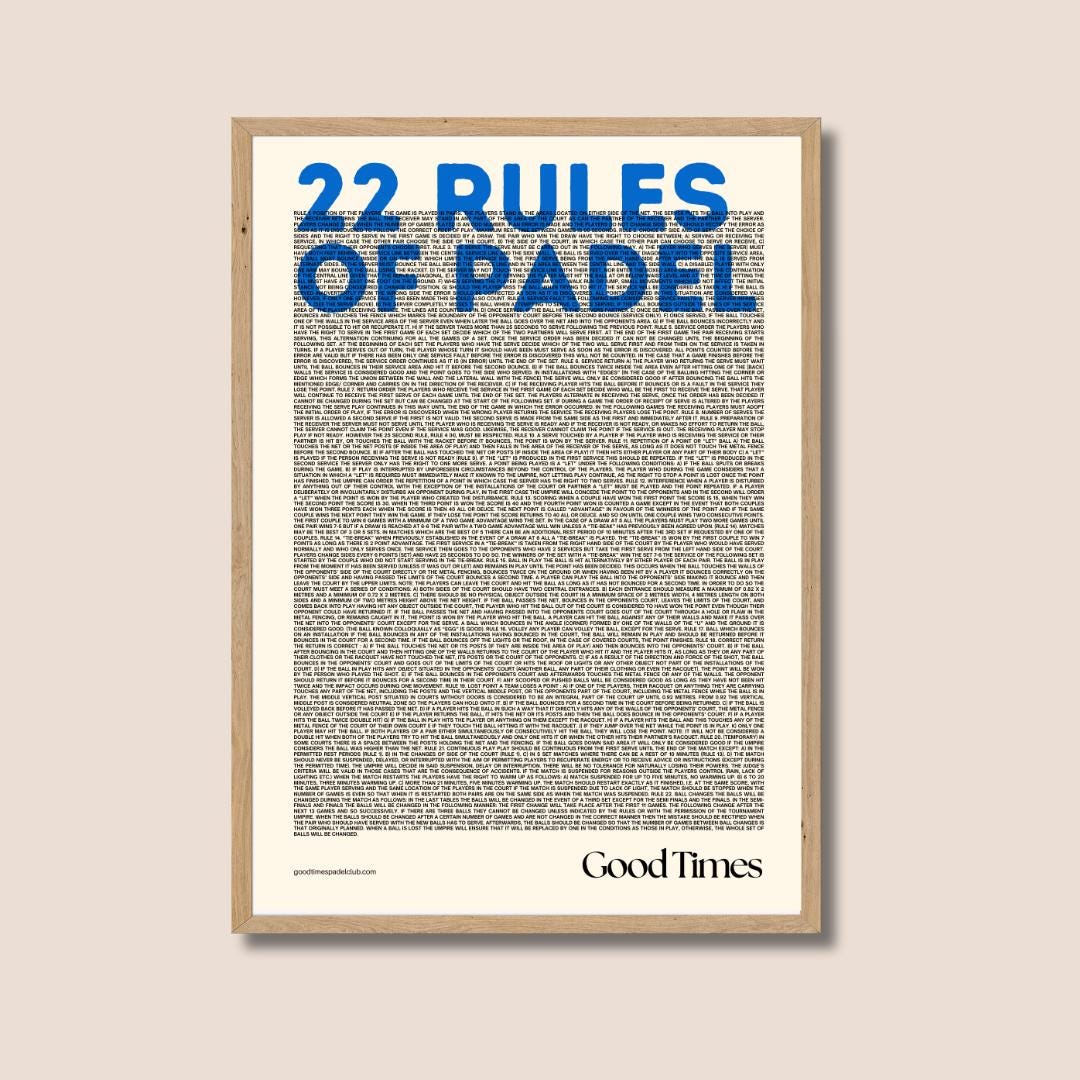 Blue Rules of Padel Poster Art Print | Gifts for Padel Lovers - Etsy UK