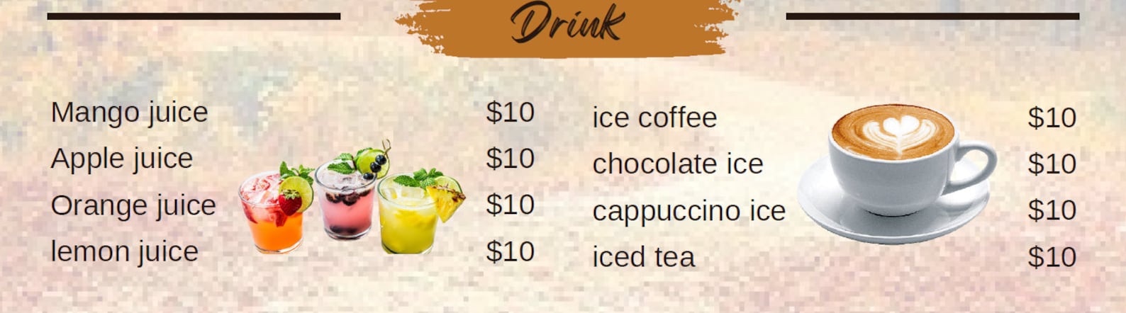Restaurant Menu Sample - Etsy