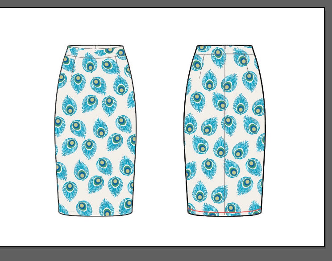 AI Skirt Technical Drawing - Etsy
