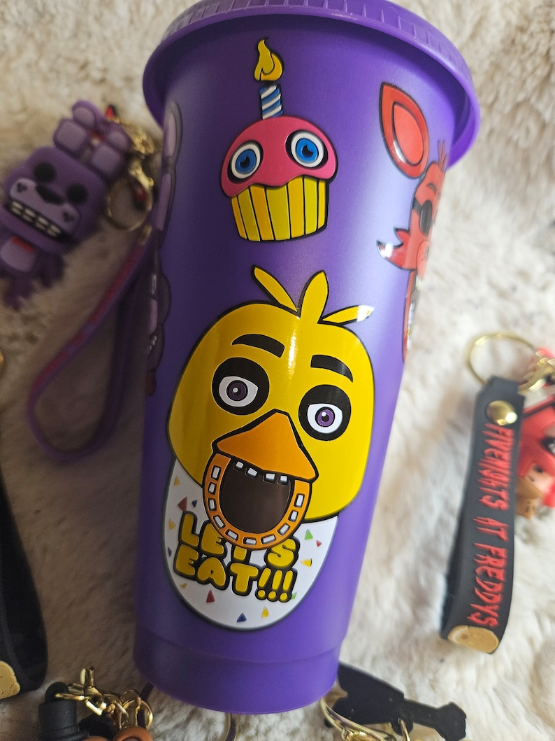 24oz Starbucks Style Plastic Tumbler Fnaf Characters Five Nights at ...