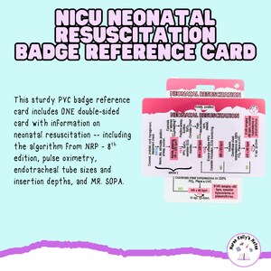 8th Edition NRP Badge Reference Card: Neonatal Resuscitation Badge Card ...