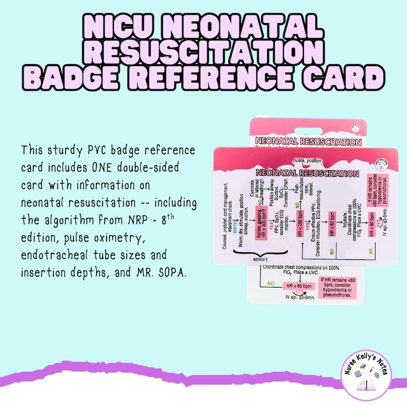 8th Edition NRP Badge Reference Card: Neonatal Resuscitation Badge Card - Etsy