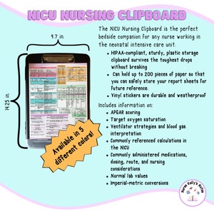 Neonatal ICU Storage Clipboard | Resources for NICU Nurses and Nursing ...