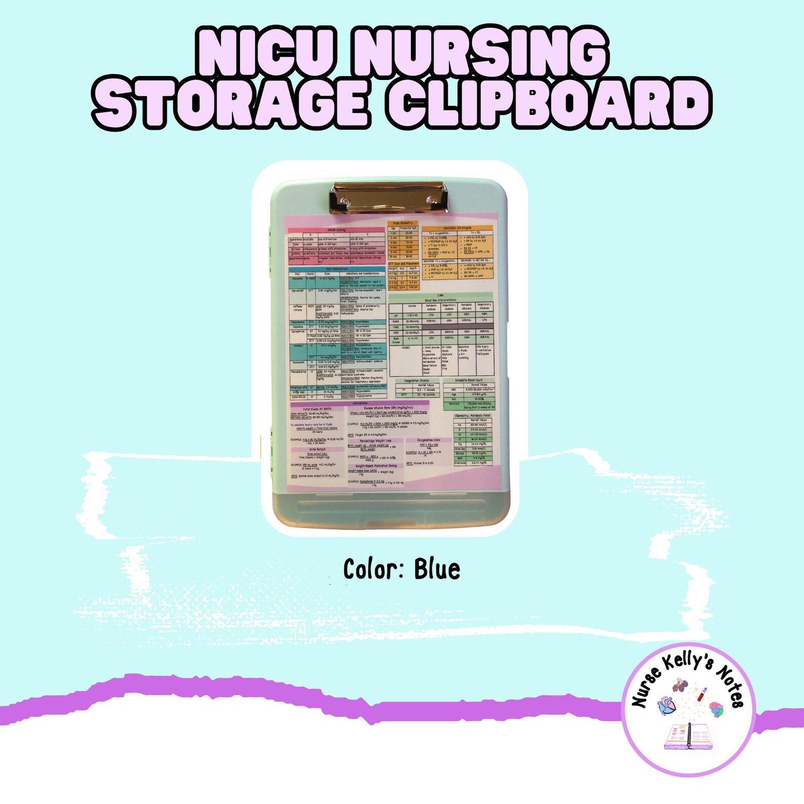 Neonatal ICU Storage Clipboard | Resources for NICU Nurses and Nursing ...