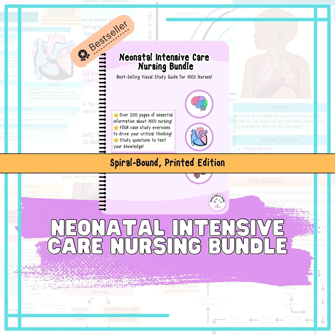 Neonatal Intensive Care Nursing Bundle: Spiral Bound Book Visual Study ...