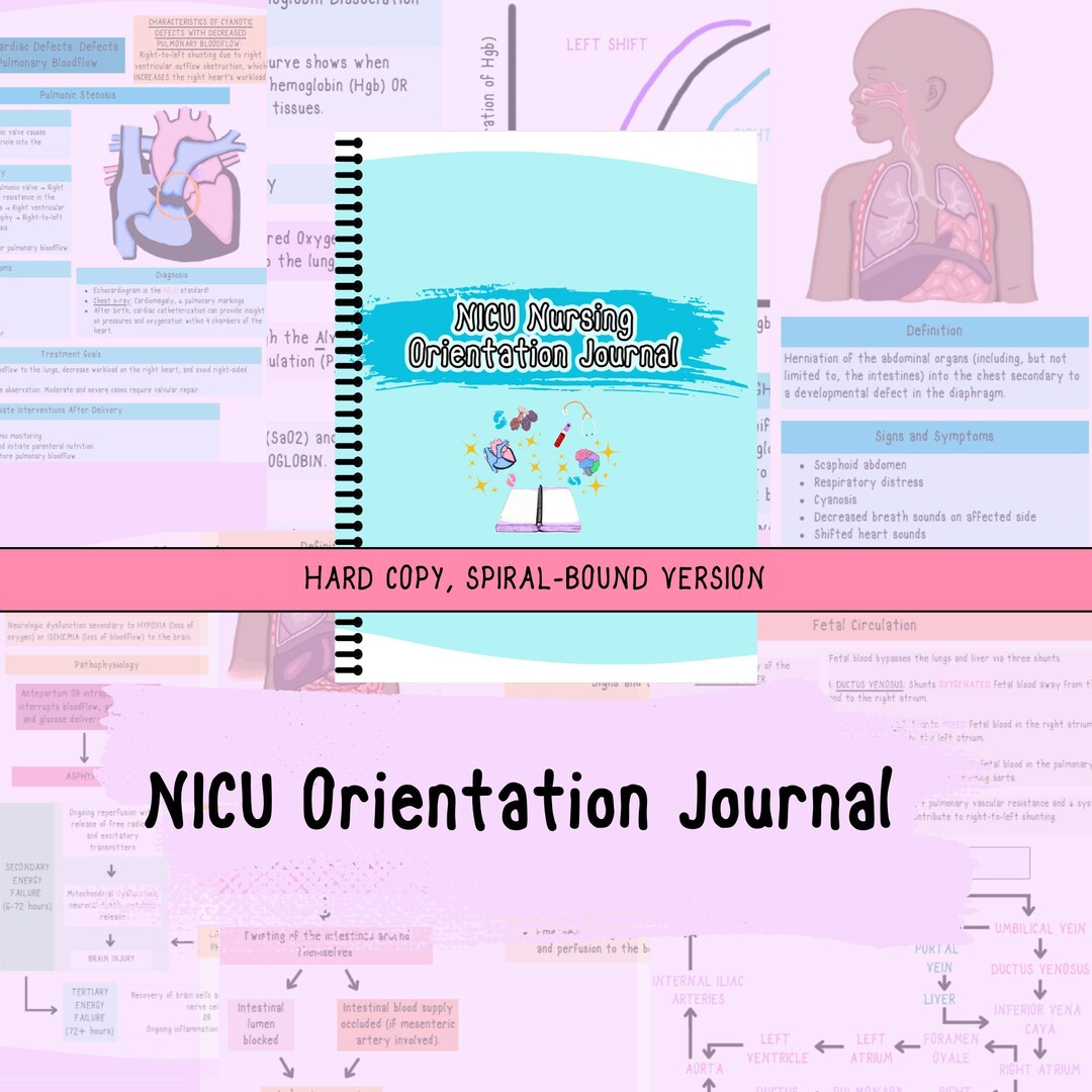 NICU Nursing Orientation Journal hard-copy Spiral Bound: Resources for ...
