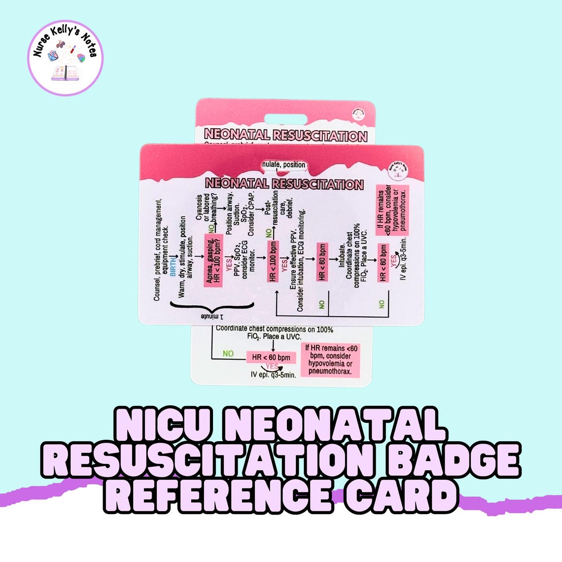 8th Edition NRP Badge Reference Card: Neonatal Resuscitation Badge Card ...