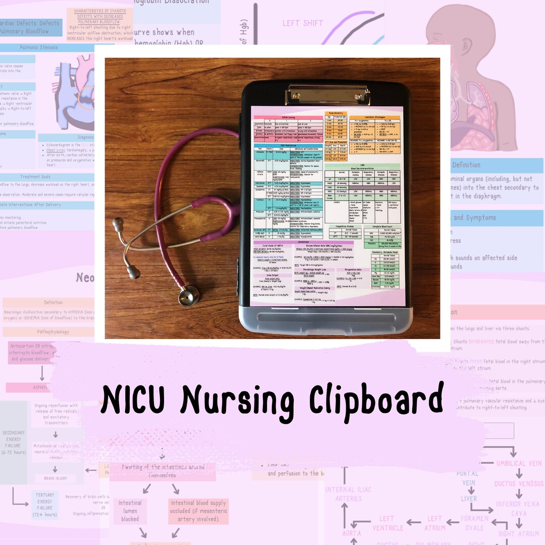 Neonatal ICU Storage Clipboard Resources for NICU Nurses and Nursing ...