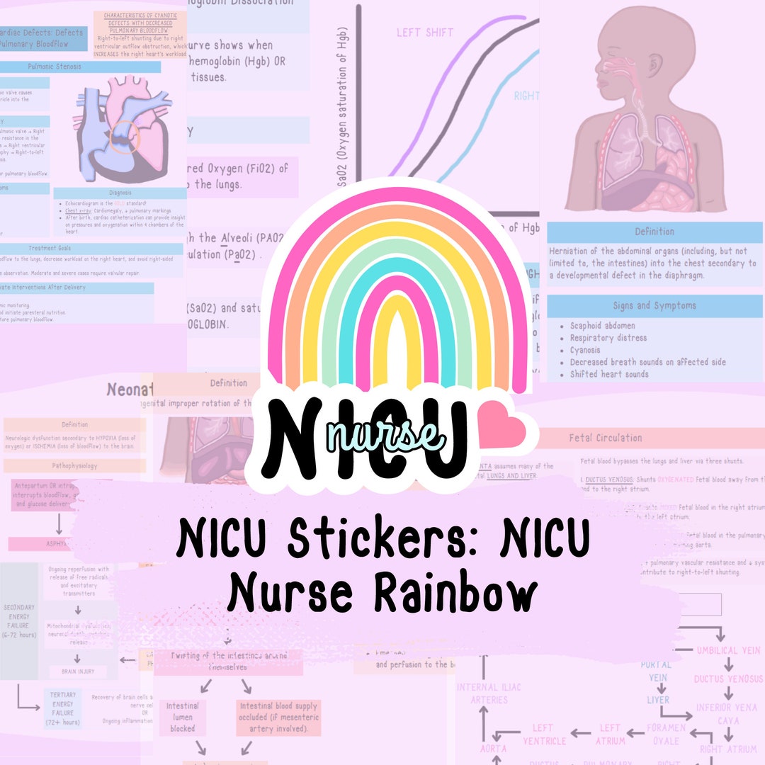 NICU Nurse Sticker NICU Nurse Rainbow - Etsy