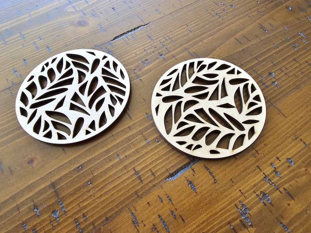 Laser Cut Wood Coasters, Wooden Drink Coaster Set, Decorative Wood ...