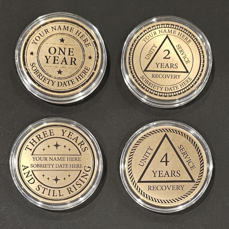 Personalized Sobriety Coin - Any Year Anniversary - AA Medallion ...