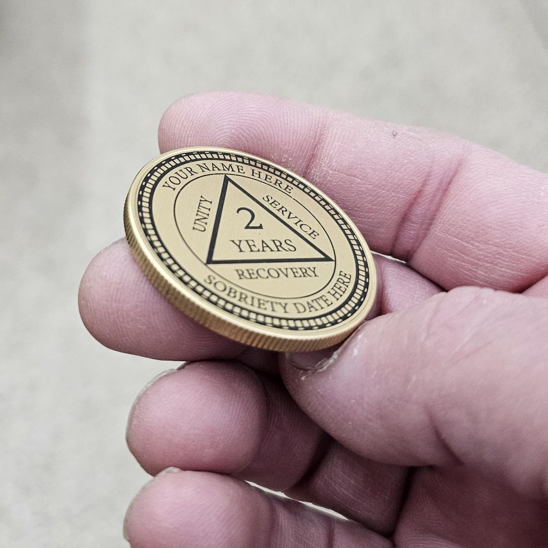 Personalized Sobriety Coin - Any Year Anniversary - AA Medallion ...