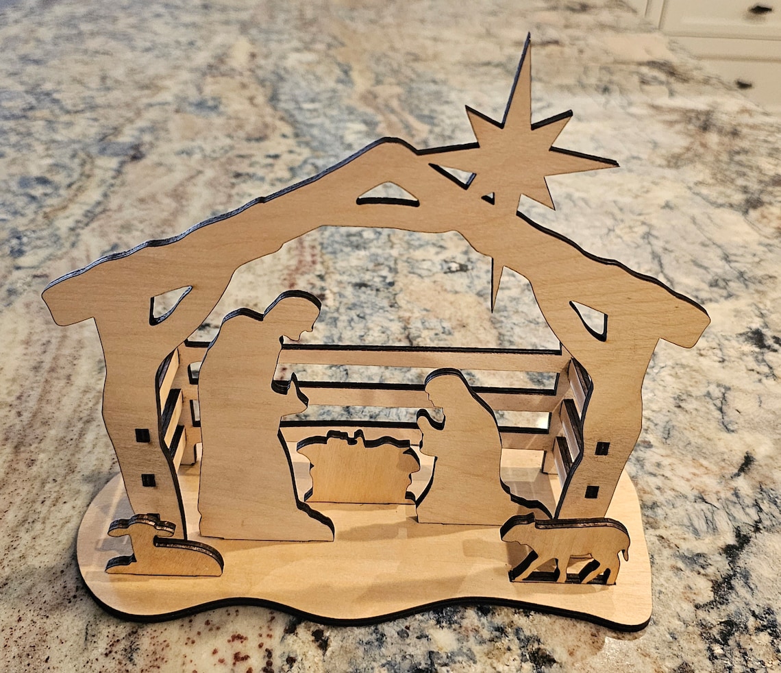 Wooden Nativity Scene, Christmas Nativity Scene Kit, Unfinished DIY ...
