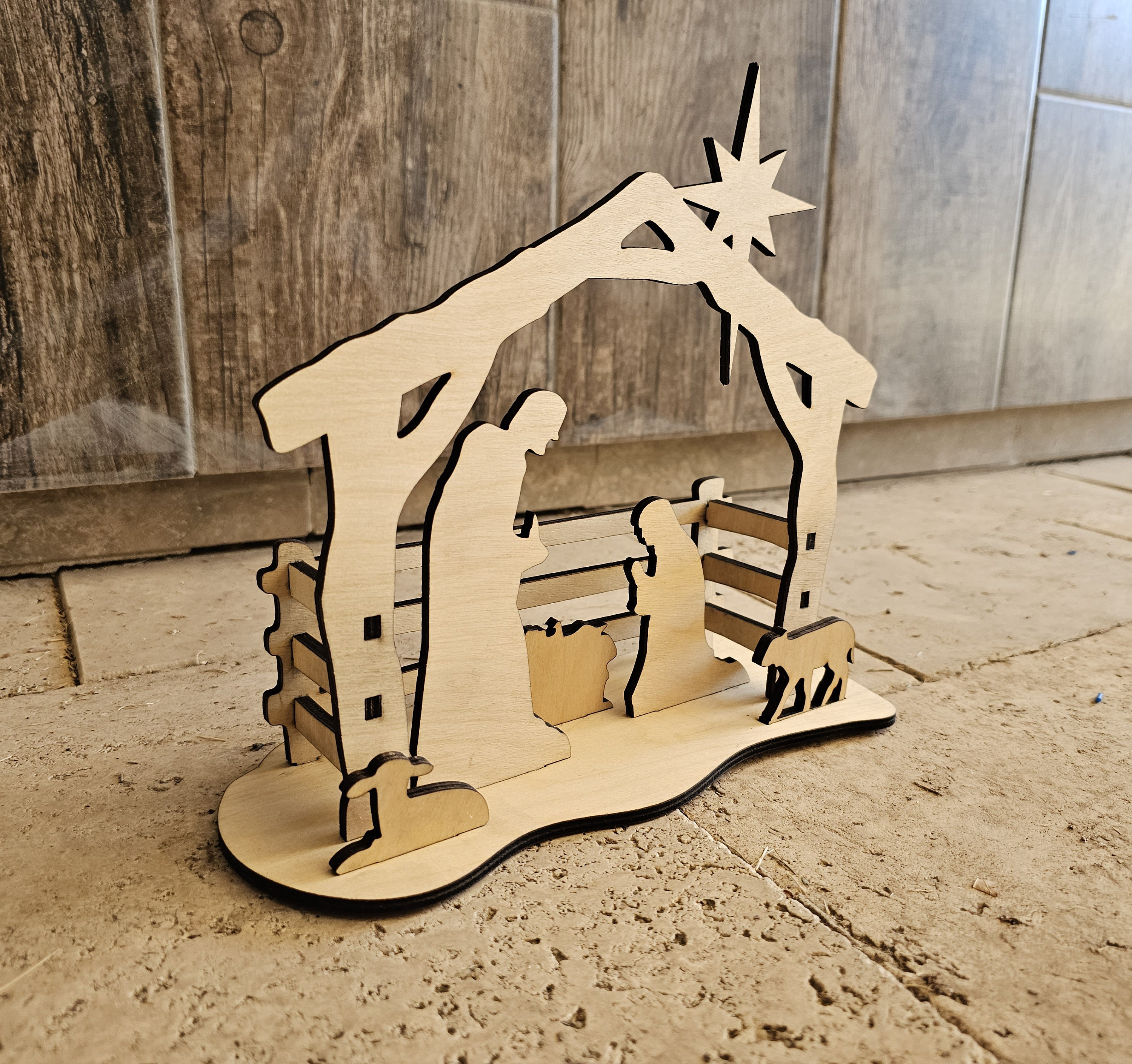 Wooden Nativity Scene, Christmas Nativity Scene Kit, Unfinished DIY ...