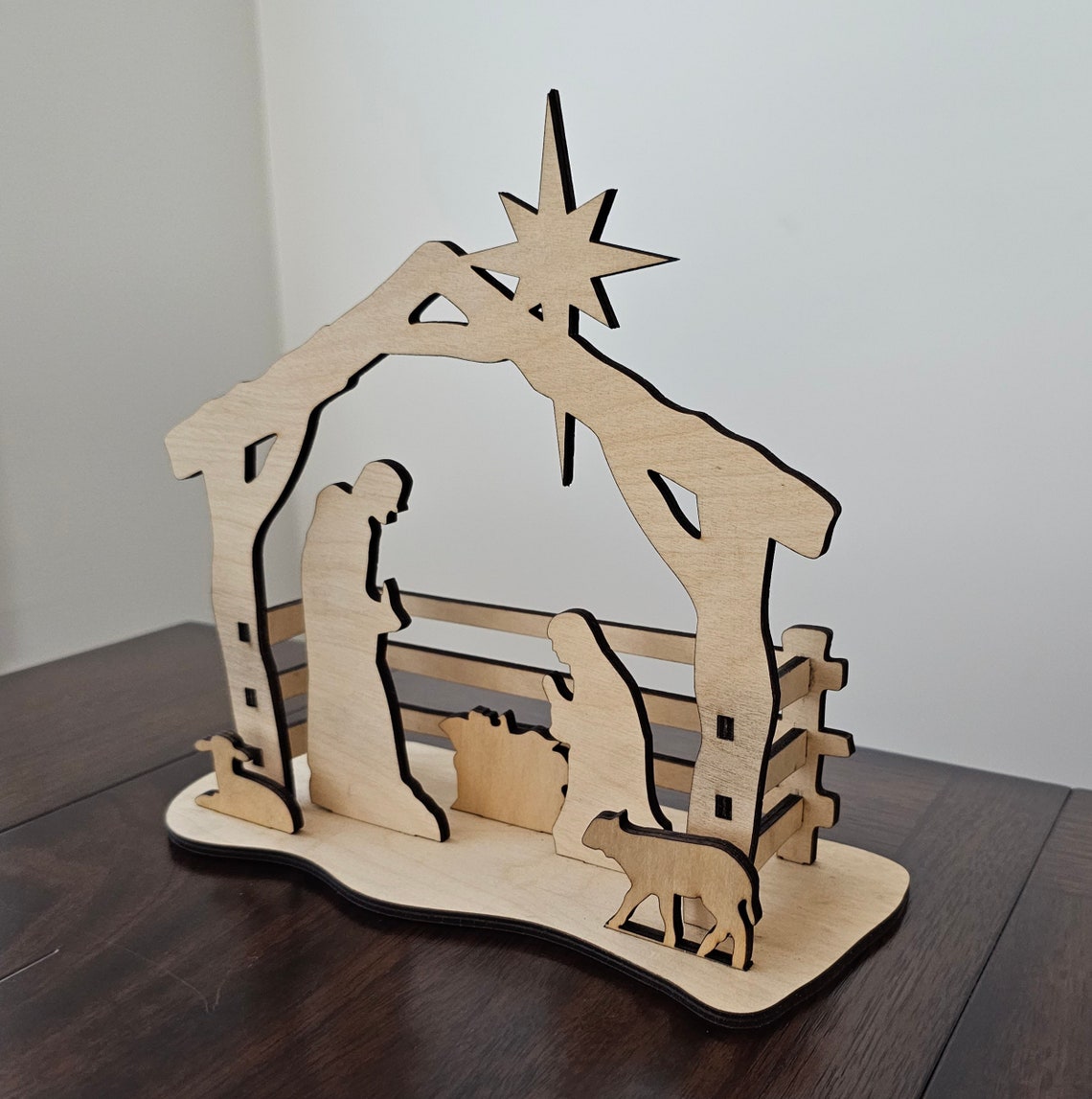 Wooden Nativity Scene, Christmas Nativity Scene Kit, Unfinished DIY ...