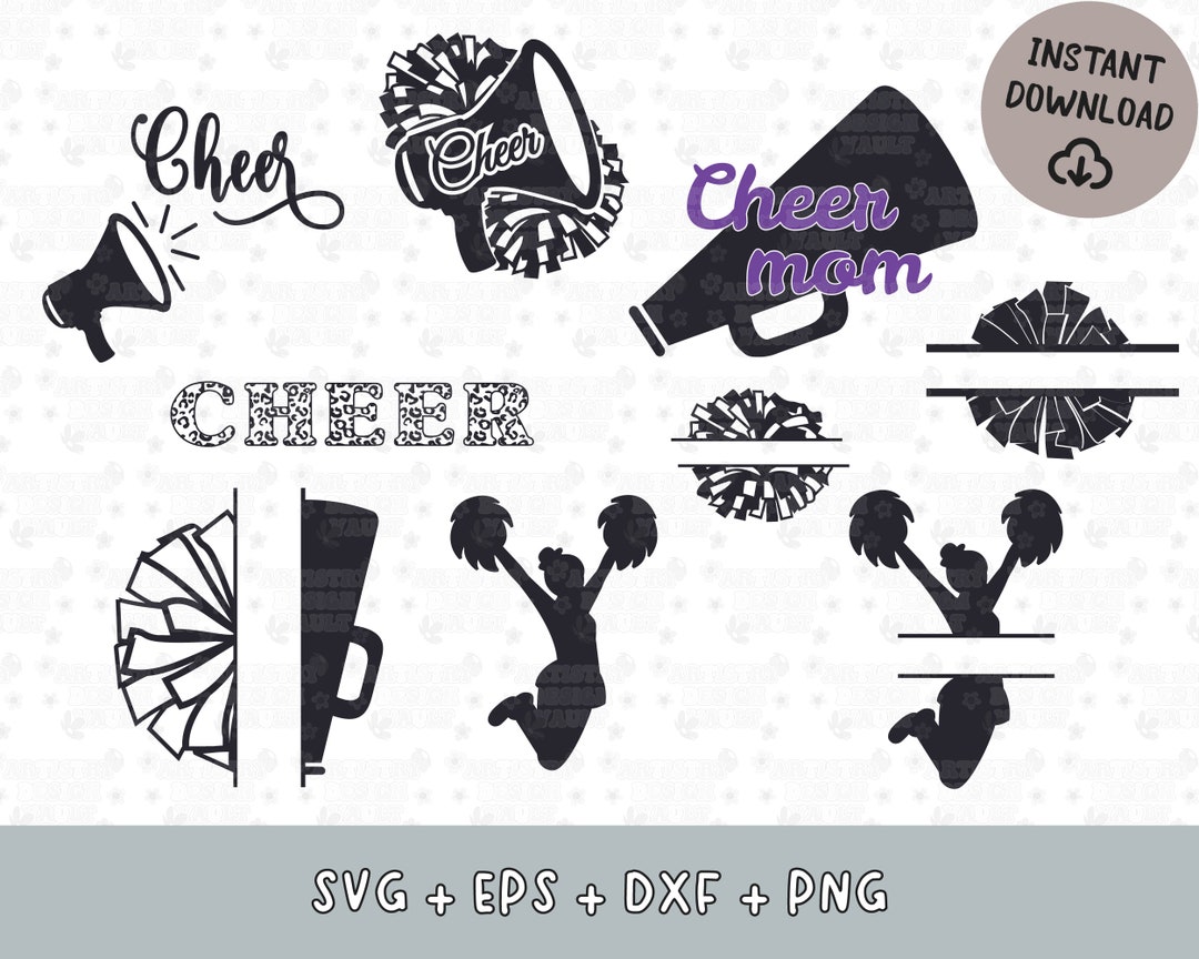 Cheer Megaphone SVG Bundle Awesome Pom Pom Megaphone SVG - Etsy
