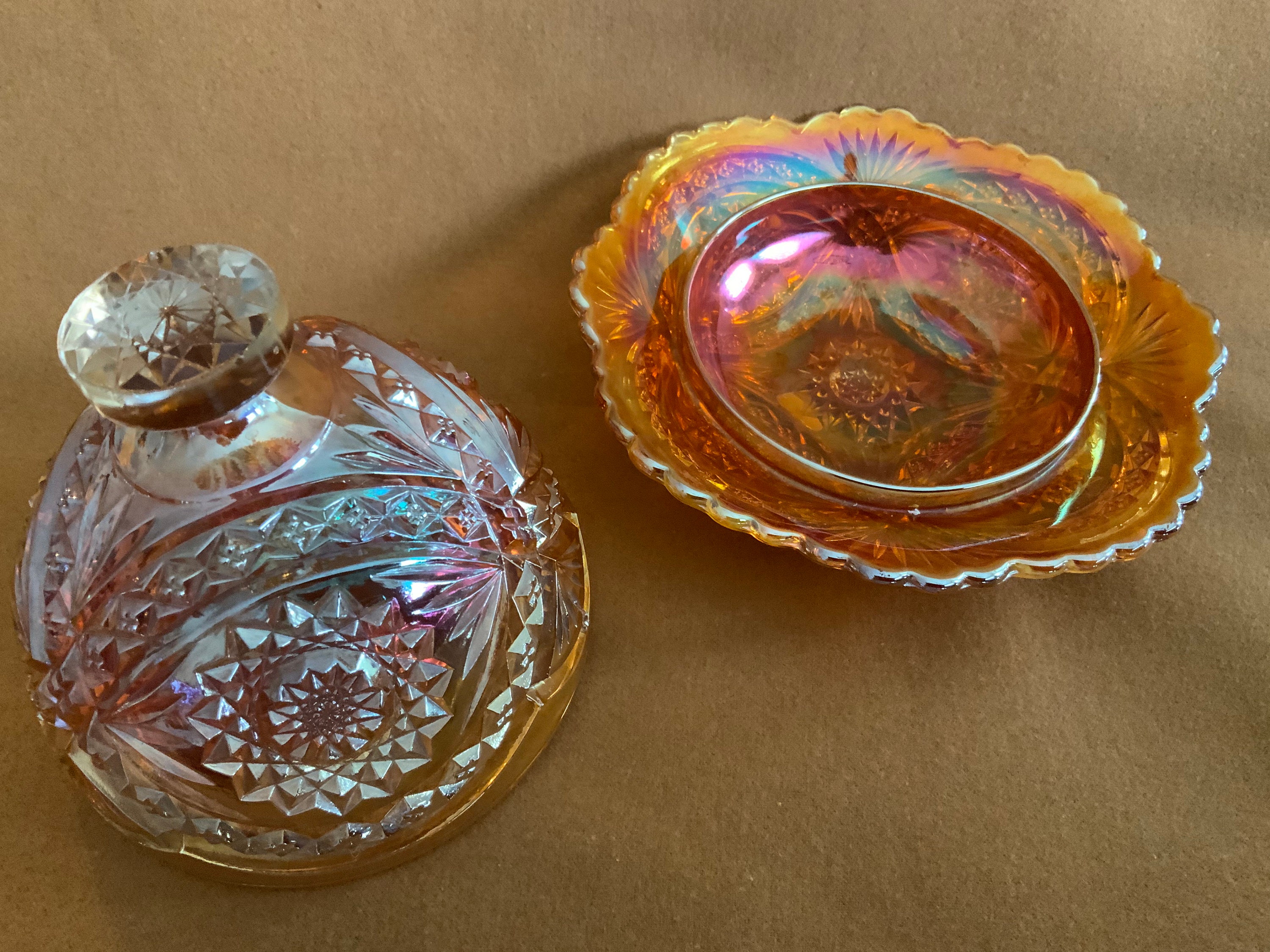 Imperial Marigold Hobstar Carnival Butter Dish - Etsy