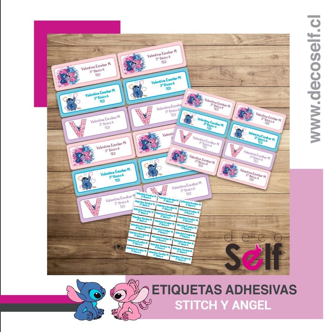 Stitch and Angel Custom Labels - Etsy