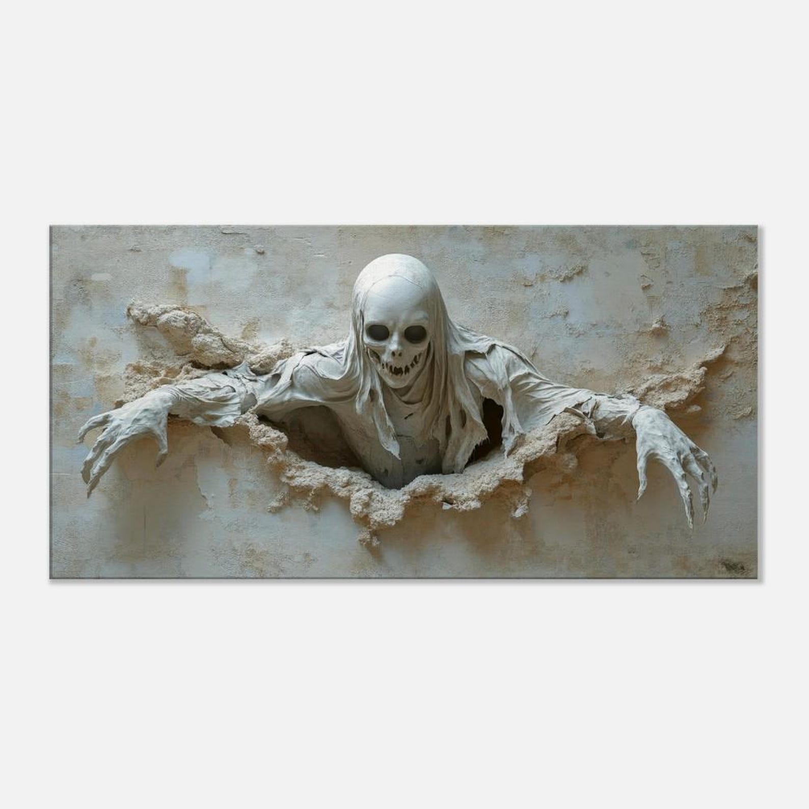 Spooky Ghost Sculpture Canvas Print, Horror Halloween Wall Decor - Etsy
